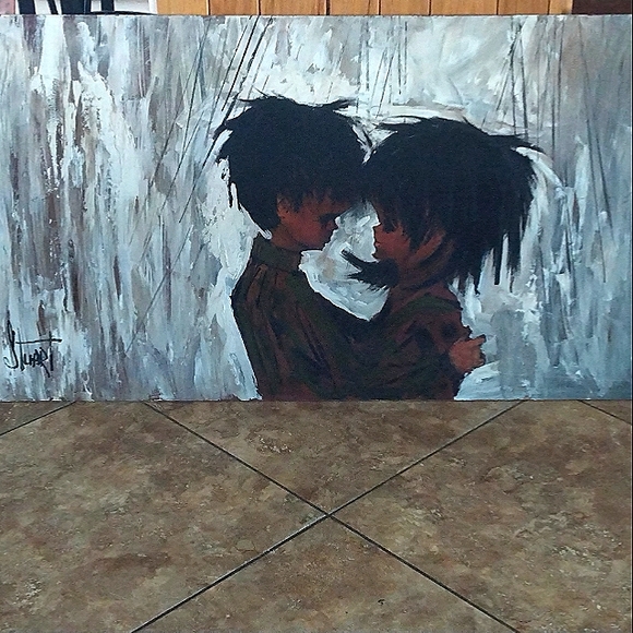 Stuart Reynolds | Wall Decor | Rare Stuart Reynolds Lovers Painting ...